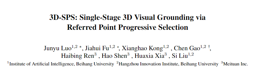 CVPR2022 Oral | 从粗到系！北航&美团提出3D-SPS！ - 知乎