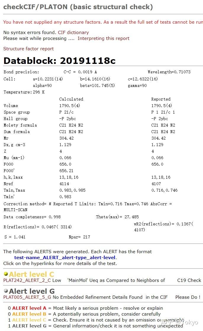 CheckCIF-PLAT005, 008, 010, 012和995 - 知乎