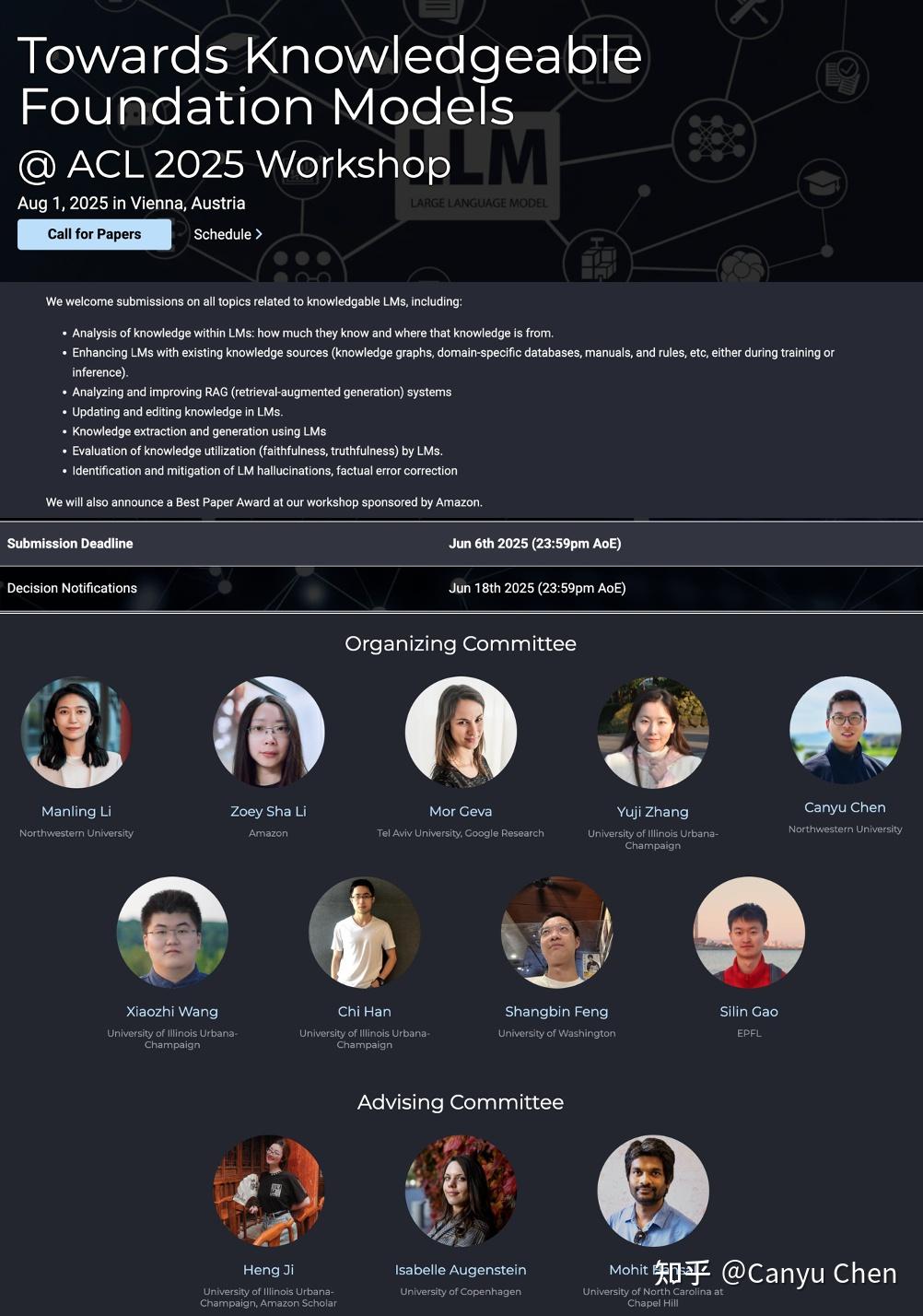 ACL'25 Knowledgeable Foundation Models Workshop欢迎投稿! 最后两天截稿 (Deadline: June 6th) - 知乎
