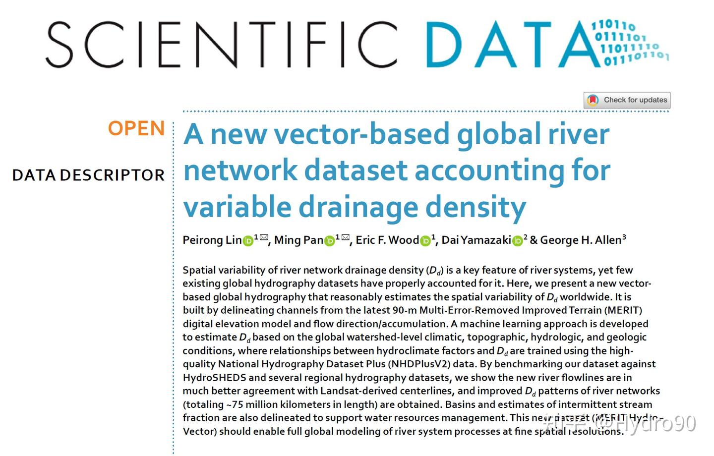 MERIT Hydro–Vector（解释可变排水密度的矢量全球河流网络数据集）介绍及下载 - 知乎