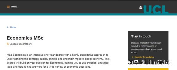 10个 UCL Economics 经济相关专业盘点解析 - 知乎