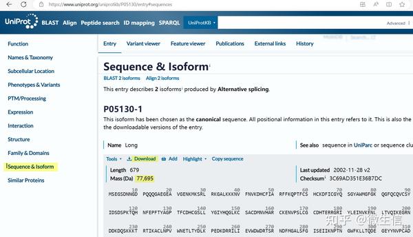 根据蛋白质序列，计算其分子量（molecular weight），在线工具，原理和python代码 - 知乎