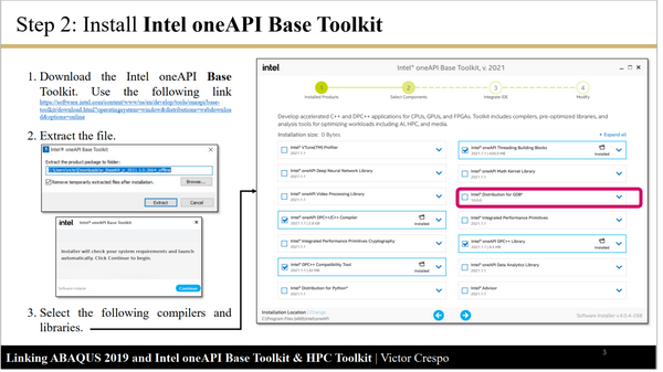 关联 ABAQUS 2019/2020 和 Intel oneAPI Base Toolkit(Fortran compiler) 用于子程序 ...
