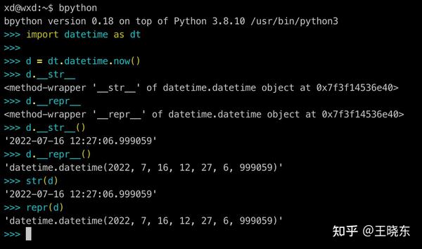 python的__repr__与__str__方法对比 - 知乎