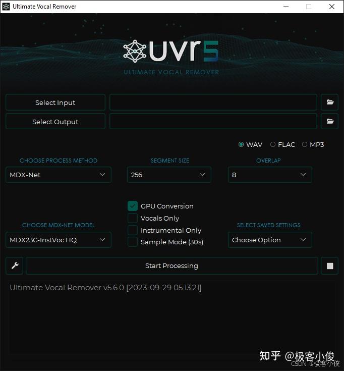 【后期剪辑师必备技能】 Github上的神级软件 Ultimate Vocal Remover GUI v5.6 最便捷的免费可视化人声分离工具 一键提取 一劳永逸 - 知乎