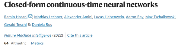解决神经网络的百年难题，MIT新模型Liquid CfC让模拟大脑动力学成为可能 - 知乎