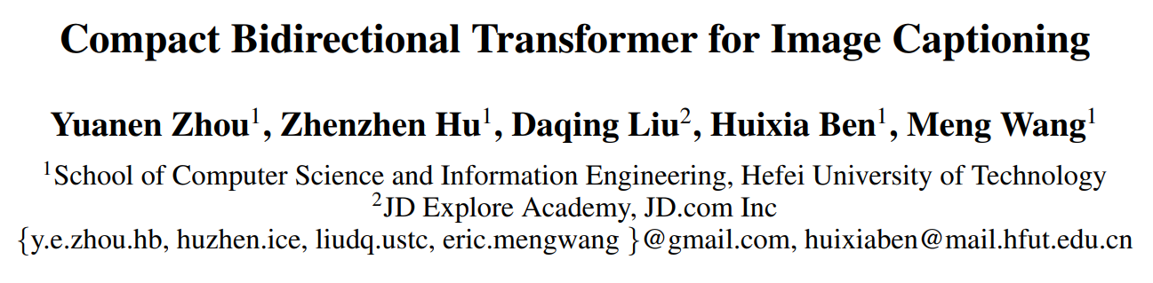 image caption | Compact Bidirectional Transformer for Image Captioning - 知乎