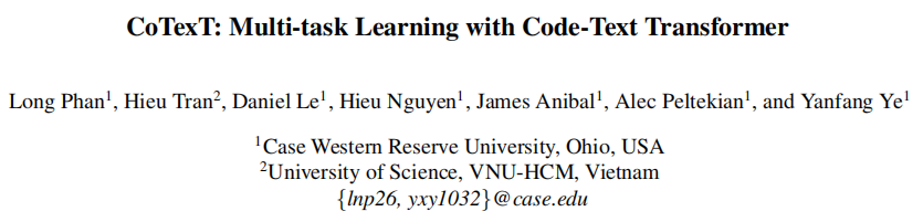 CoTexT: Multi-task Learning with Code-Text Transformer - 知乎