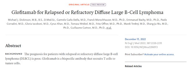 CAR-T强力对手!罗氏CD3/CD20双抗glofitamab获CDE优先审评，治疗LBCL - 知乎