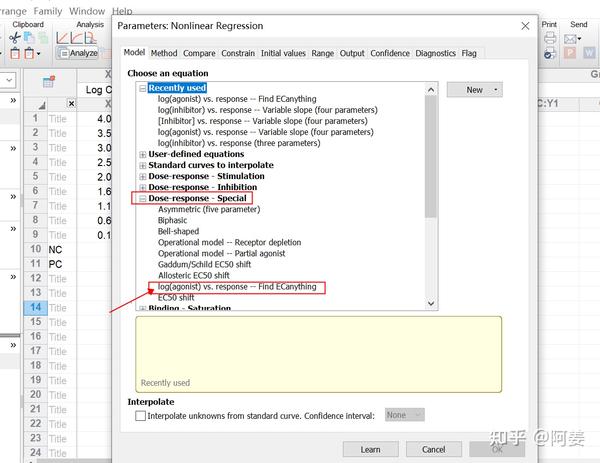 如何用GrapgPad计算EC80值 - 知乎