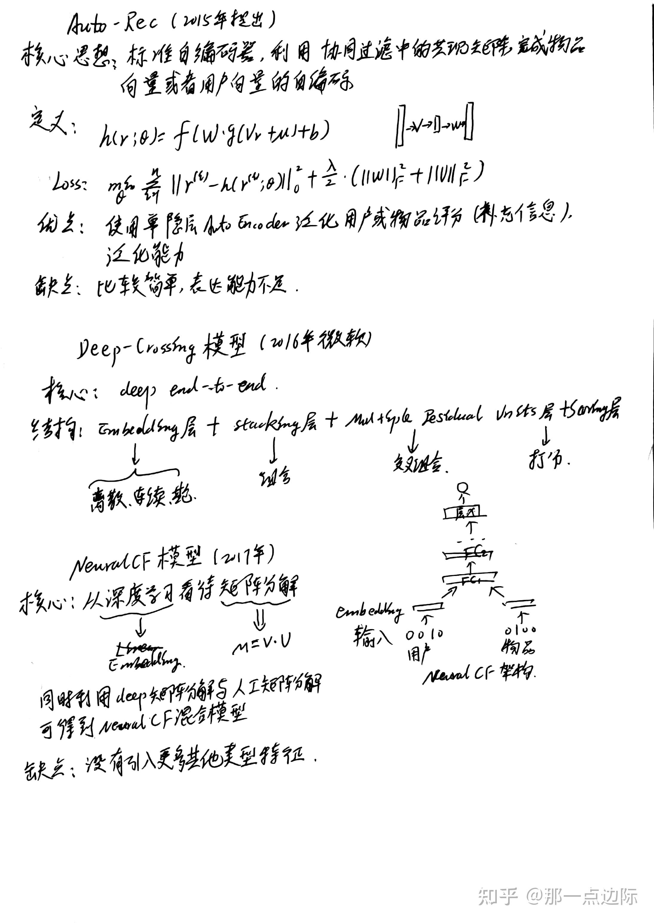 【深度学习推荐系统五】Auto-rec到deep crossing到NeutralCF - 知乎
