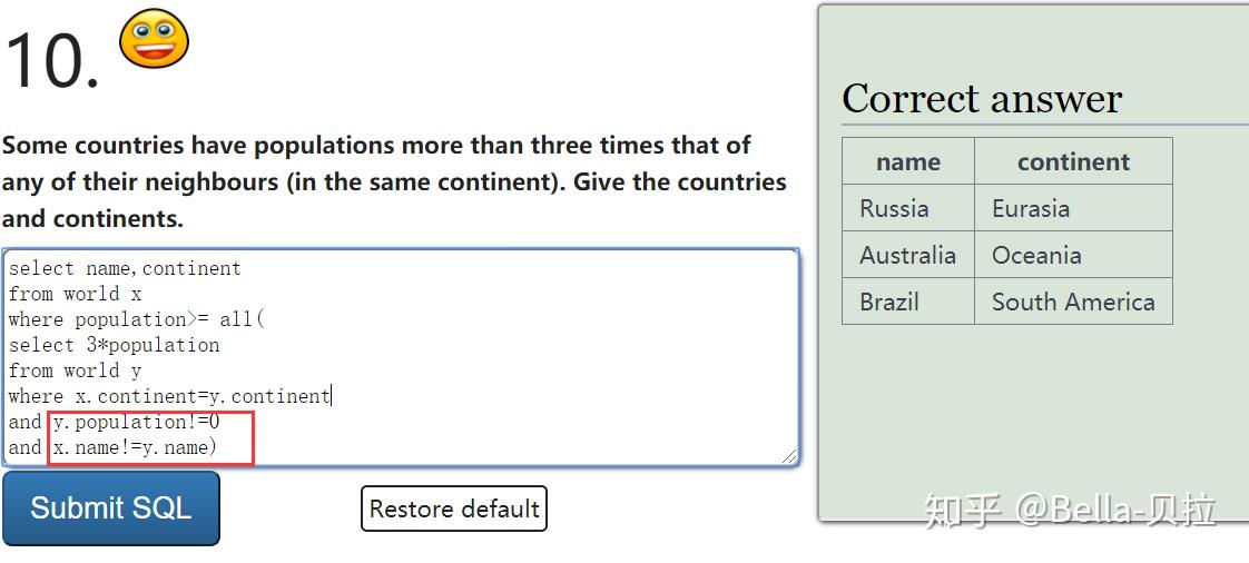sqlzoo练习5(含答案)：select within select（子查询） - 知乎
