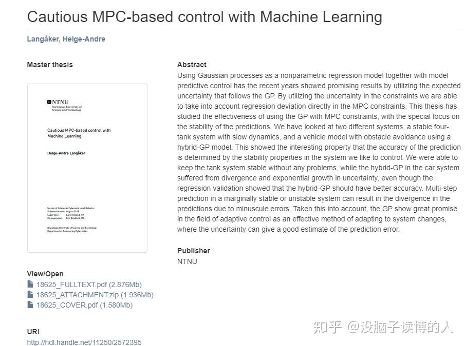 Cautious GP-based MPC - 知乎