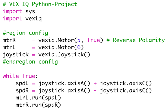 用Python编写的VEX IQ遥控程序——"Arcade_Control.py" - 知乎