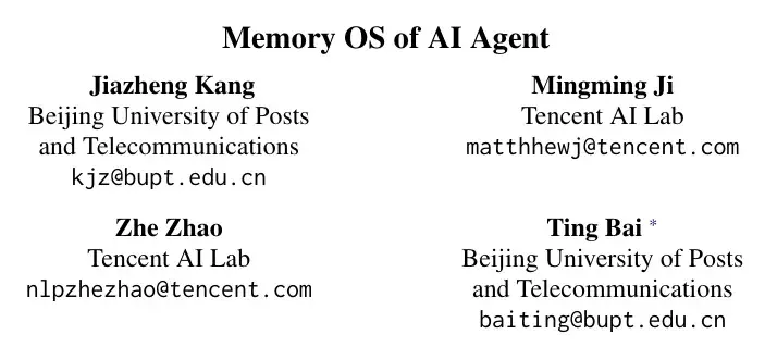 Talk | 北京邮电大学康佳政：MemoryOS：智能体的记忆操作系统 - 知乎