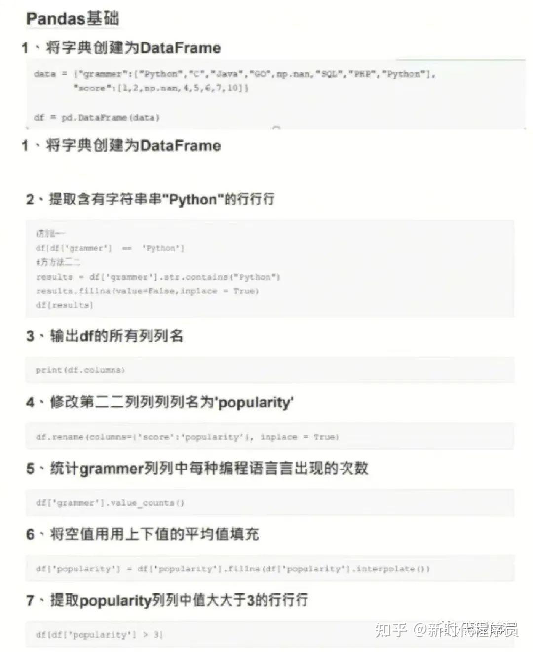 300道Pandas进阶版练习题，抓紧拿去练习，学完必成大神 - 知乎