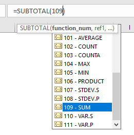 【Excel 函数】Subtotal 9和109 - 知乎