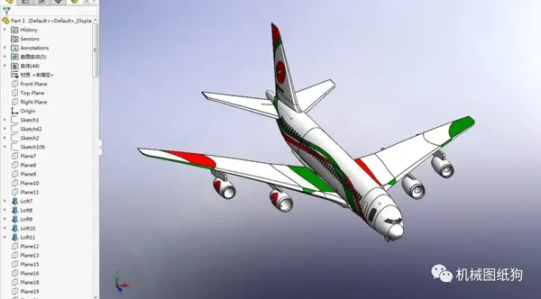 【飞行模型】biman airbus-a380空客飞机简易模型3D图纸 Solidworks设计 - 知乎