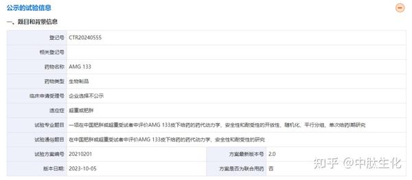 Tides 速递 | 安进AMG133在国内启动减肥新药I期临床 - 知乎