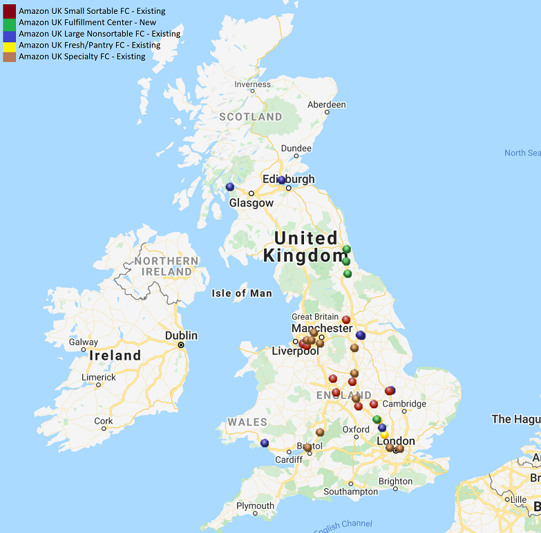 亚马逊仓库的全球网络地图 - 知乎