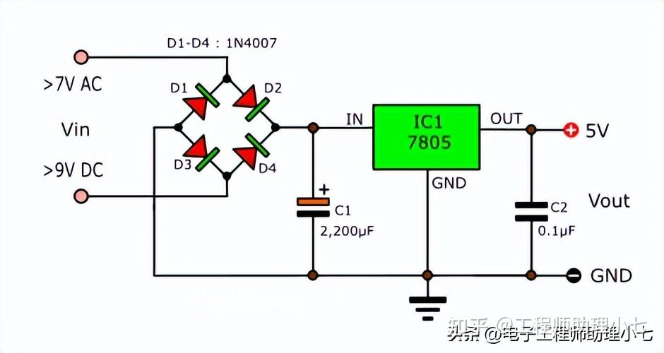 8种LM7805稳压器应用电路讲解，电路图+工作原理，带你搞懂LM7805 - 知乎