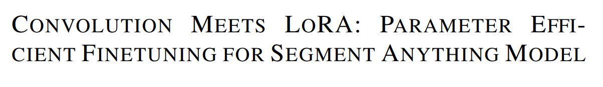 ICLR 2024 | 卷积遇见LoRA：分割一切模型的参数高效微调 - 知乎