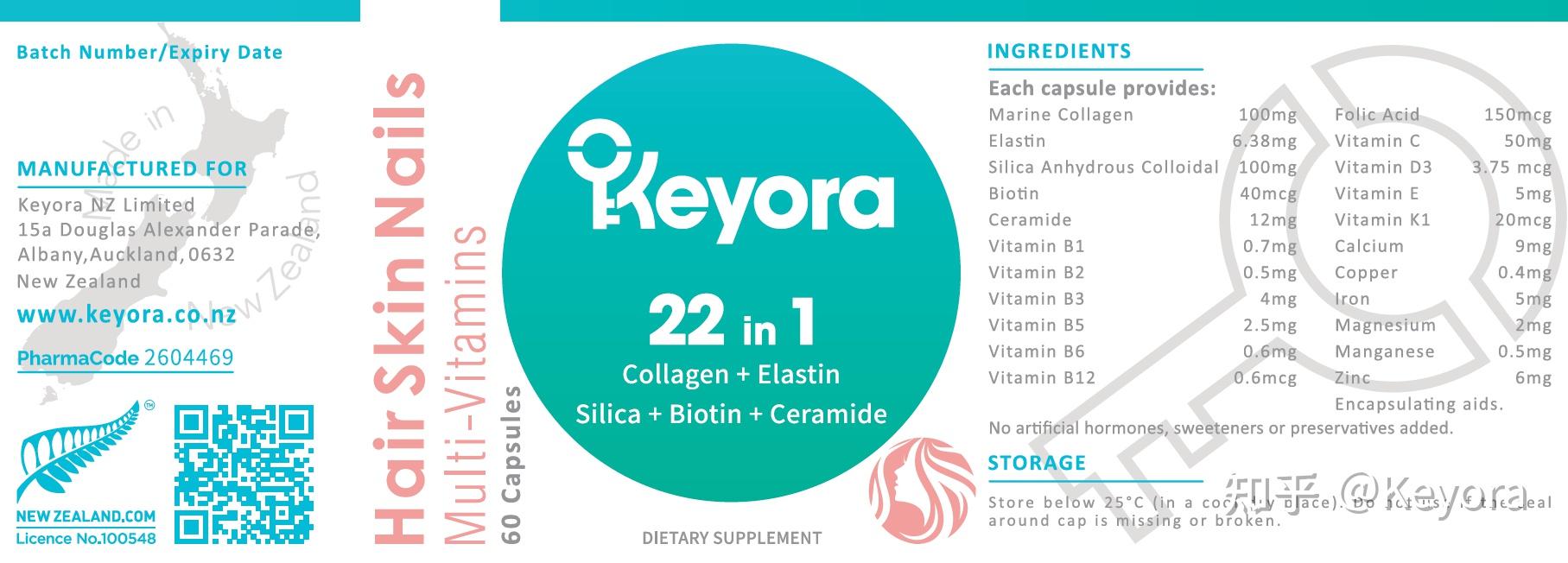 Keyora 头发/皮肤/指甲 22 in 1 复合维生素 - 知乎