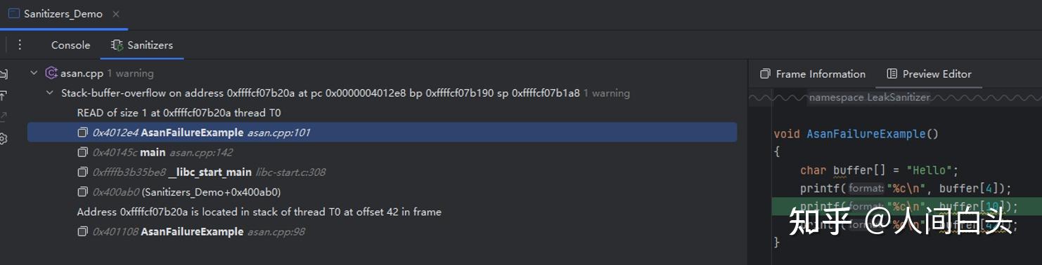 Google Sanitizers 内存错误检测工具原理及使用 - 知乎