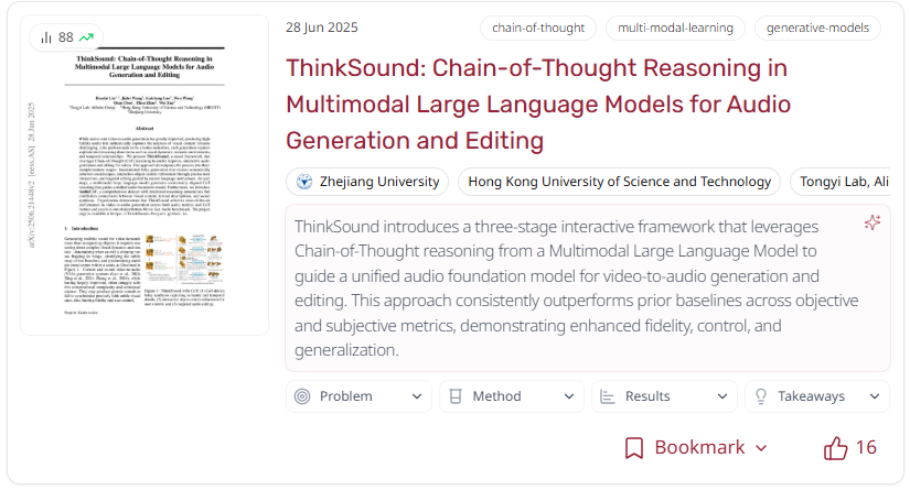 [alphaXiv速递] 通义推出ThinkSound，将思维链推理用于音频生成与编辑 - 知乎