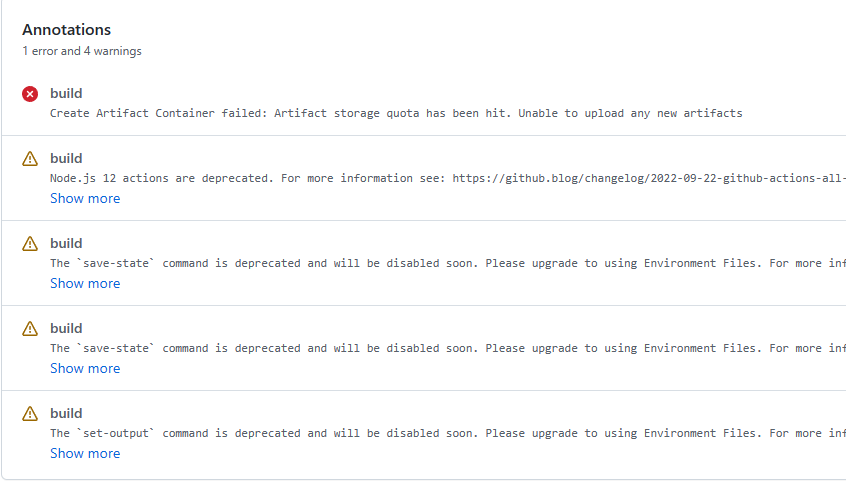 修复GitHub Action 存储上限错误 工作流命令和版本的弃用警告 - 知乎
