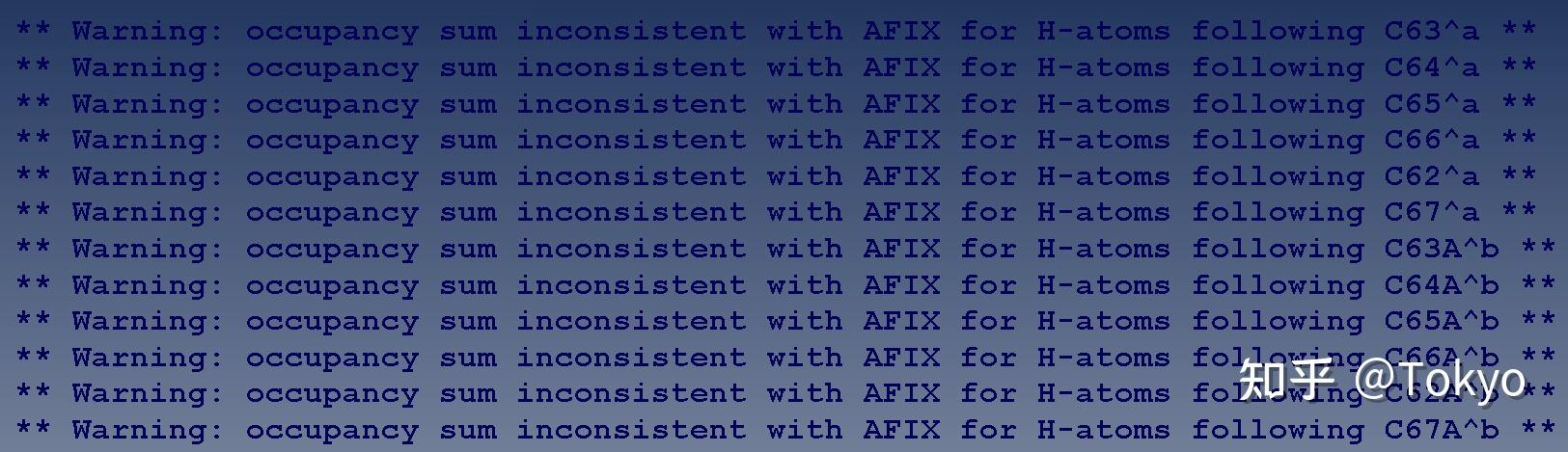 SHELXL输出提示-占有率 - 知乎