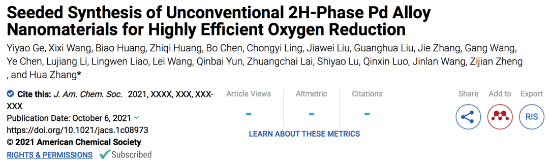 张华JACS：非常规2H相Pd合金高效ORR - 知乎