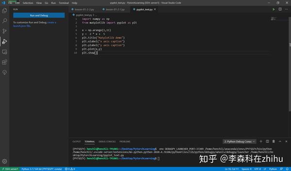 VSCode Matplotlib Linux Ubuntu 
