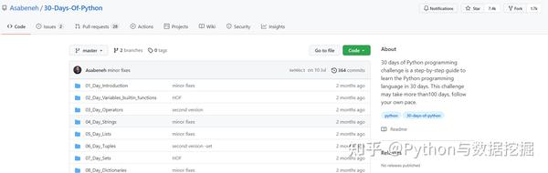 30天进阶Python，这个 Github 项目你值得拥有！ - 知乎