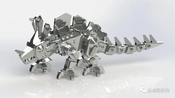 【生活艺术】dinosaur rock机甲恐龙模型3D图纸 Solidworks设计 - 知乎