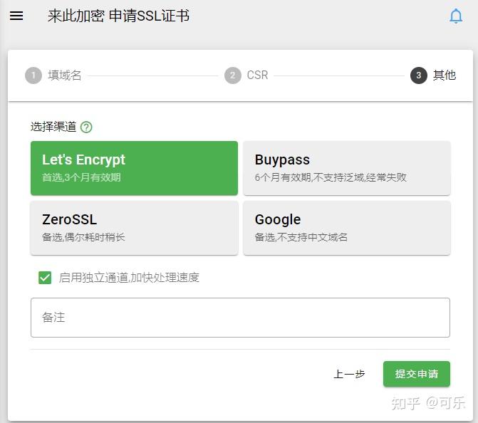 Let's Encrypt的工作原理和使用步骤 申请多域名SSL证书 - 知乎