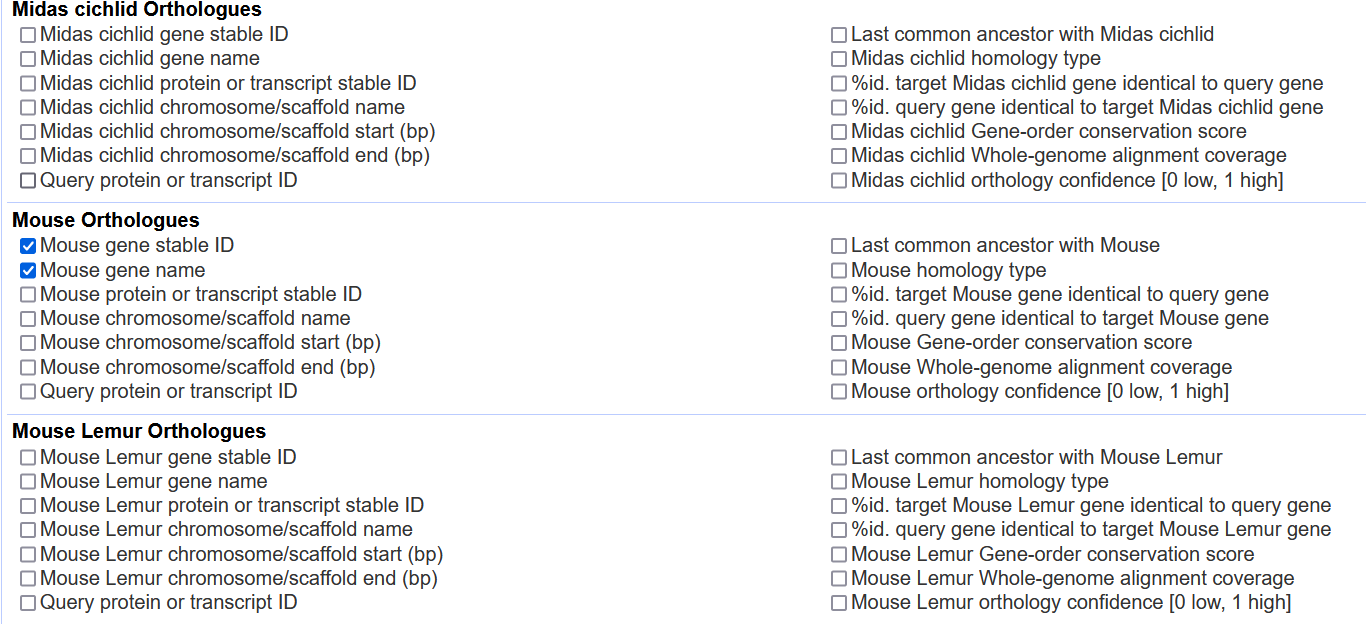 Ensemble官网BioMart及R语言biomaRt包获取人鼠同源基因 - 知乎
