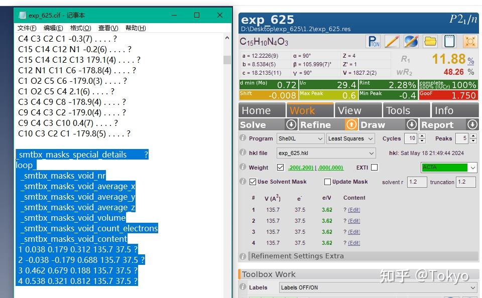 Olex2中溶剂遮掩及其标志 - 知乎