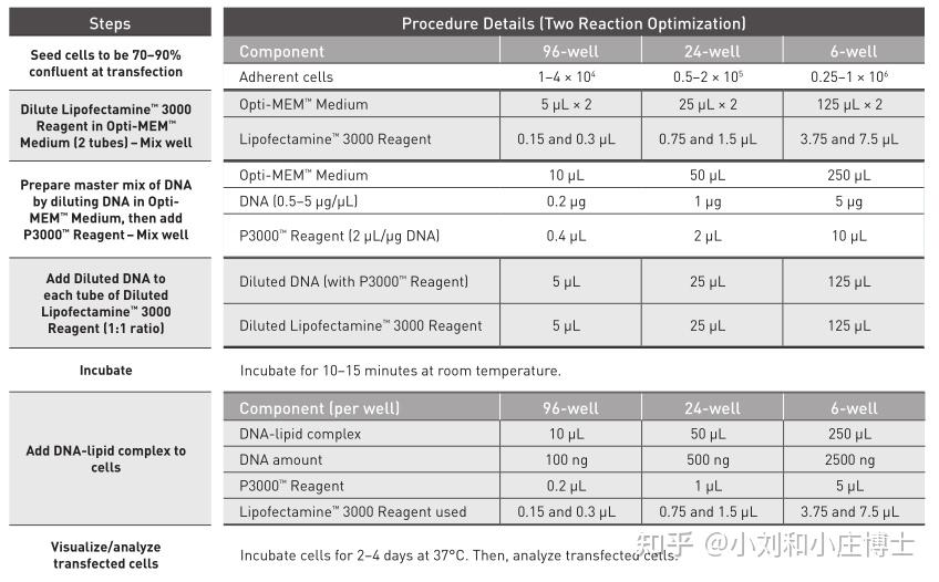 详解转染利器lipo3000的使用说明书 - 知乎