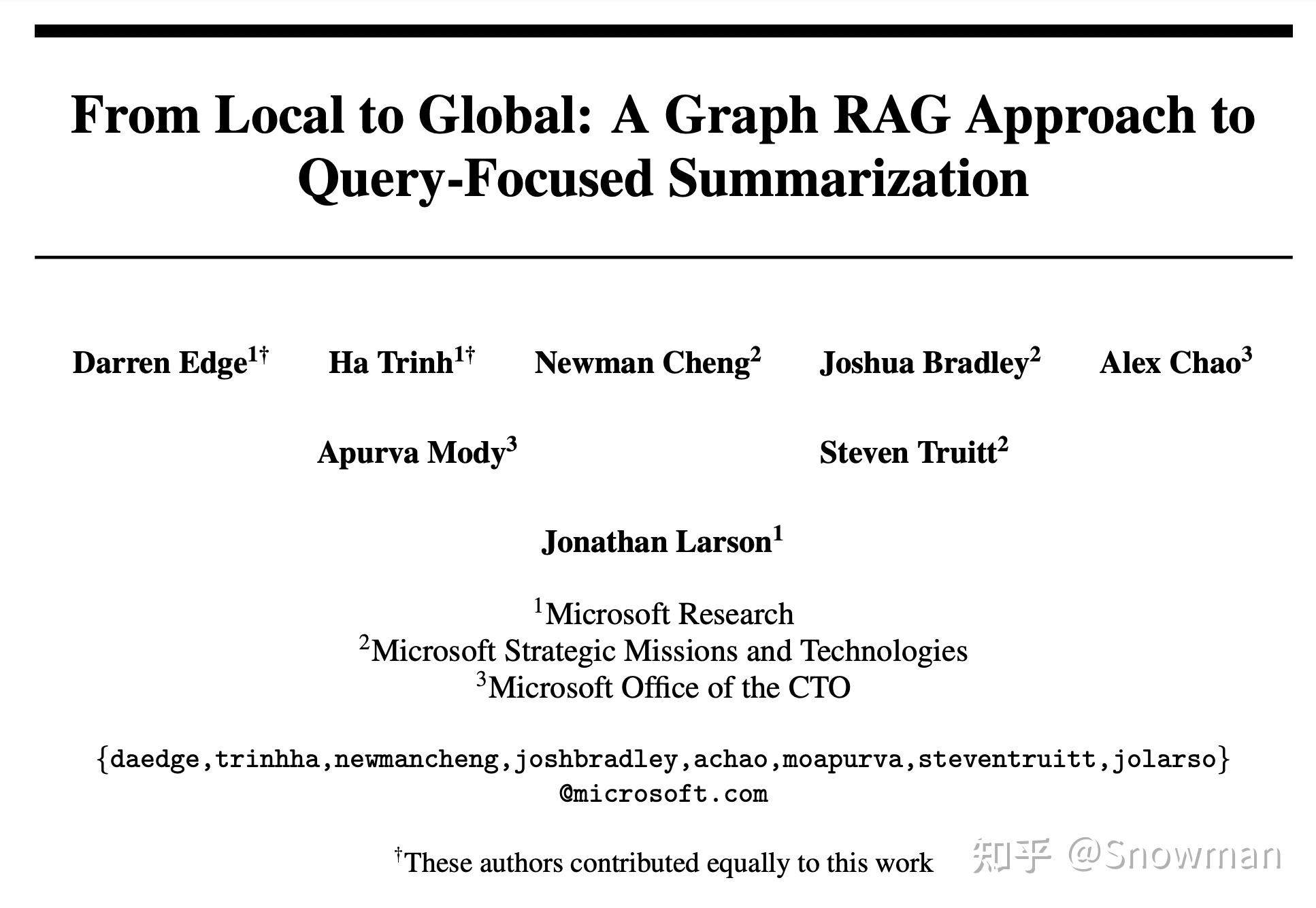 From Local to Global: A Graph RAG Approach to Query-Focused Summarization - 从局部到全局：一种基于图RAG的查询聚焦 ...
