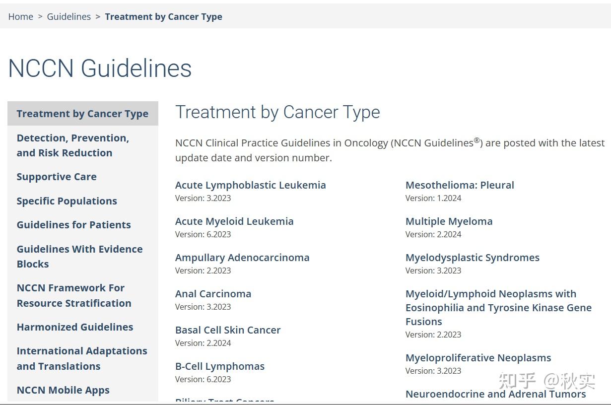 【收藏】常见恶性肿瘤CSCO诊疗指南合集（2023）[原文下载] - 知乎