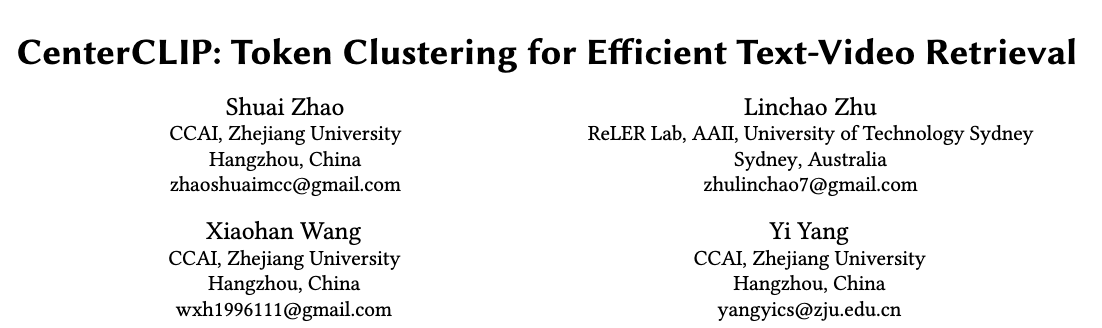[10] CenterCLIP: 利用聚类算法提高文本-视频检索的效率 - 知乎