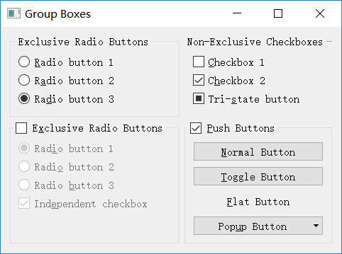 Qt官方示例翻译--Group Box Example - 知乎