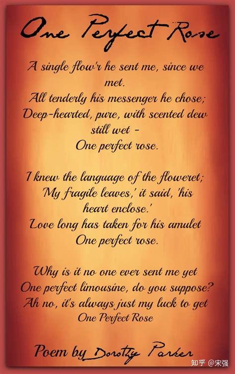 Dorothy Parker(多萝西·帕克)《One Perfect Rose》《一朵完美的玫瑰》解析