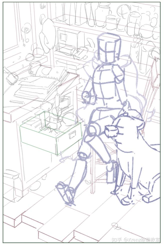 Krenz绘画教室【优秀作业心得】基础透视与结构-0118 - 知乎