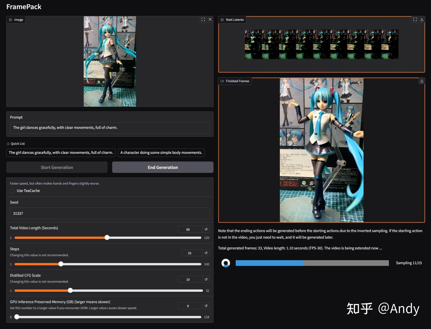 一秒钟看懂 FramePack：让 AI 视频创作从「科幻」变「日常」 - 知乎