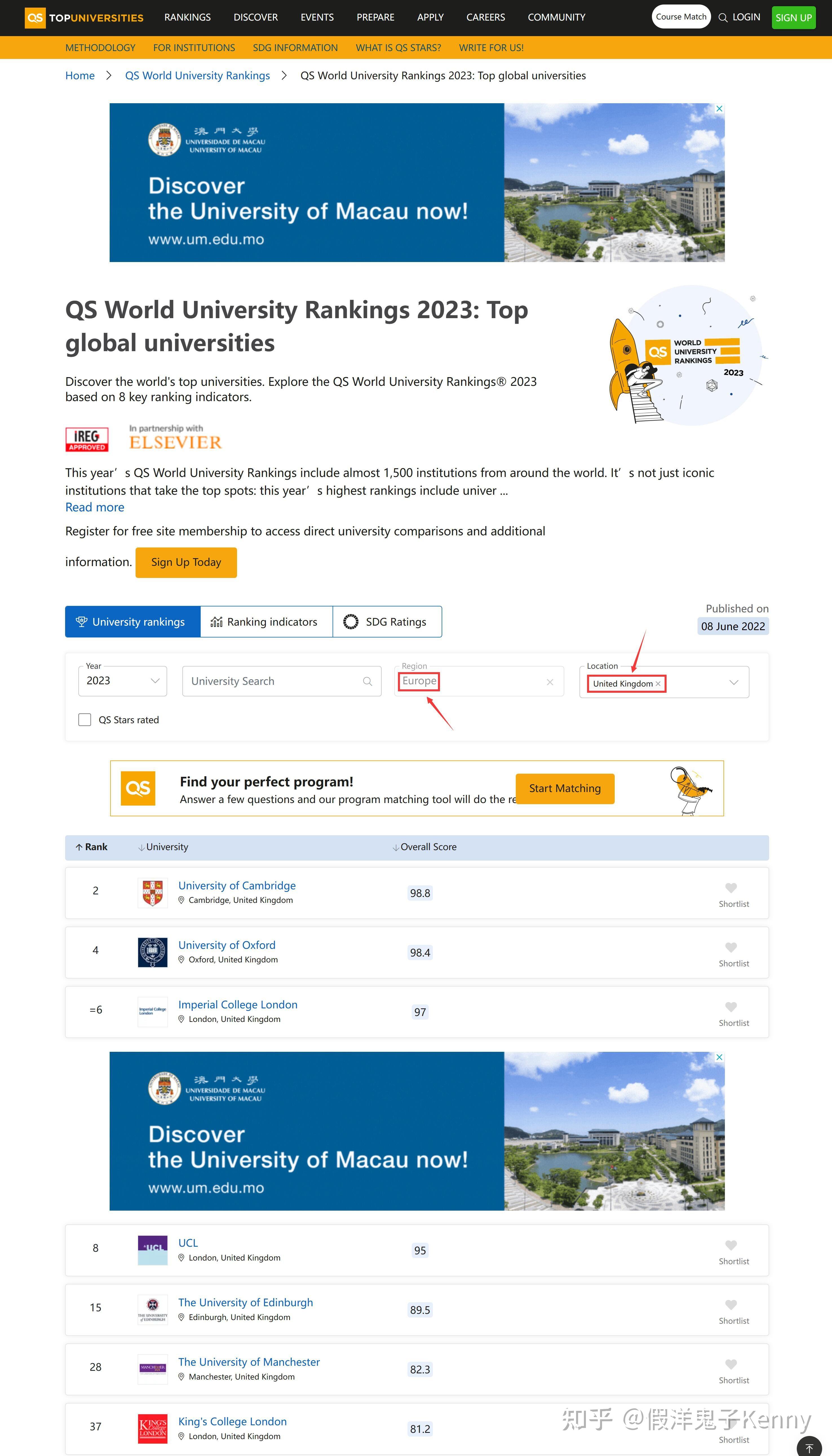 手把手教你查询世界大学排名（QS, U.S.News, THE, ARWU） - 知乎