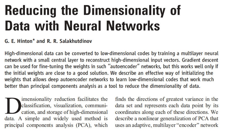 深度学习经典论文分析（四）-Reducing the dimensionality of data with neural networks - 知乎