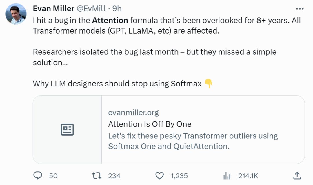 Attention机制竟有bug，Softmax是罪魁祸首，影响所有Transformer - 知乎