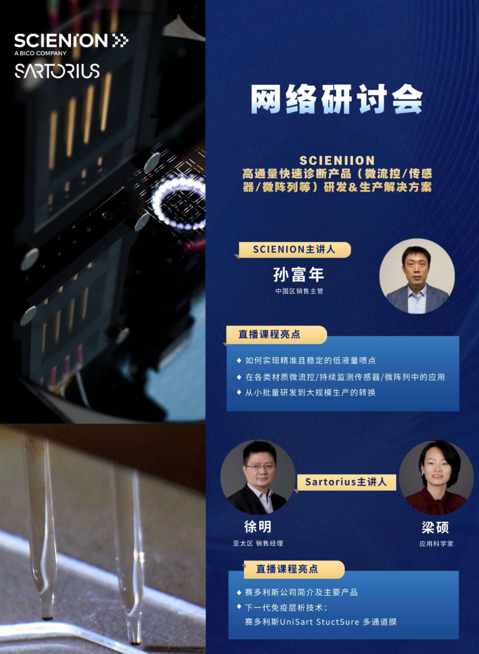 【就在明日】SCIENION与赛多利斯联合网络研讨会:探索高通量快速诊断产品的未来！ - 知乎